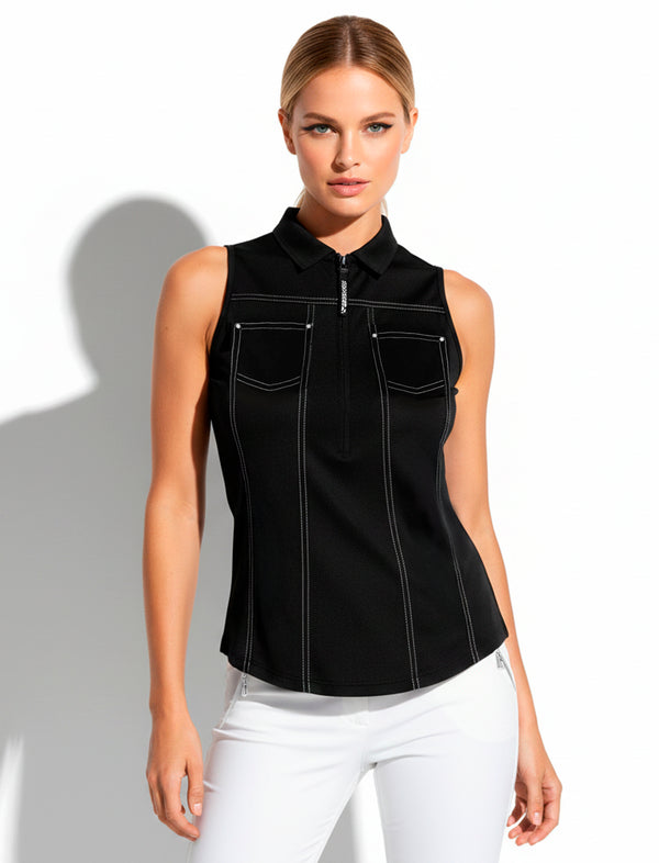 Jamie Sadock Cupid Collection: Black Sleeveless Shirt