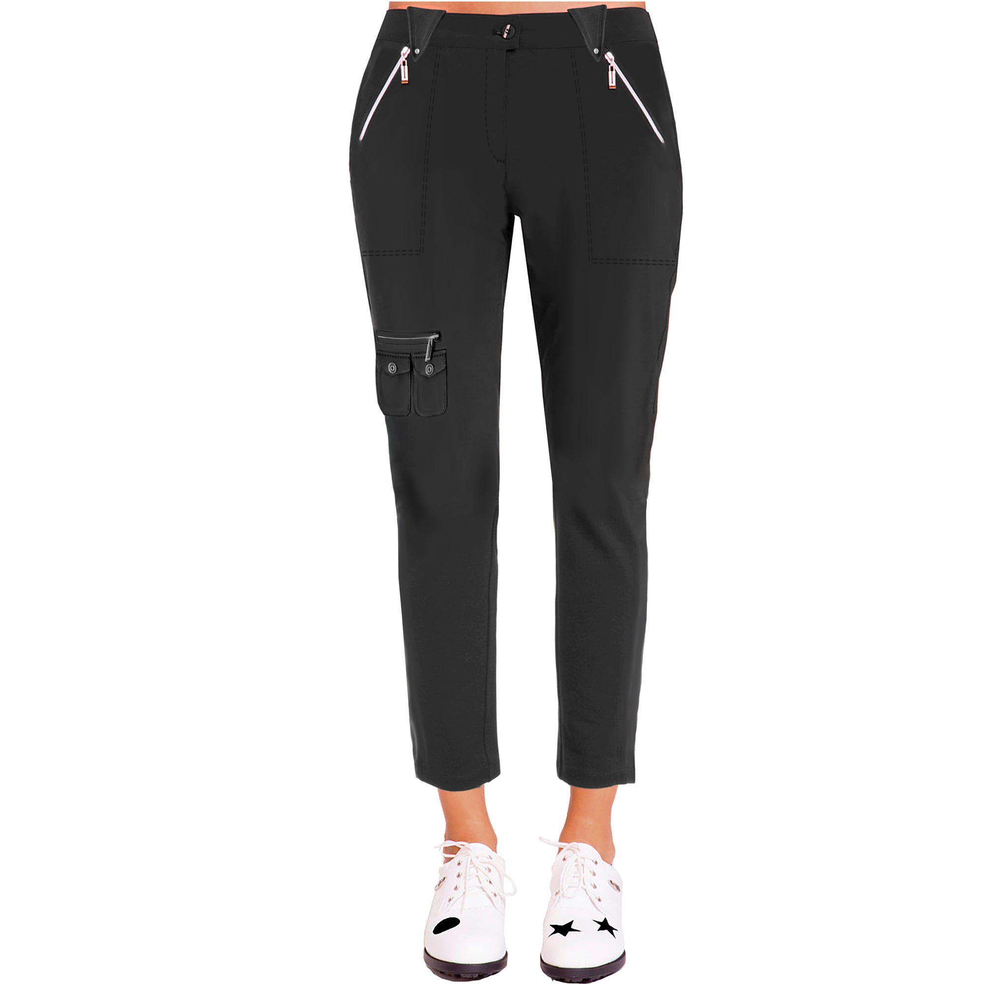 Jamie Sadock Women's Black and Bisque Ankle Pants -The Ladies Pro Shop