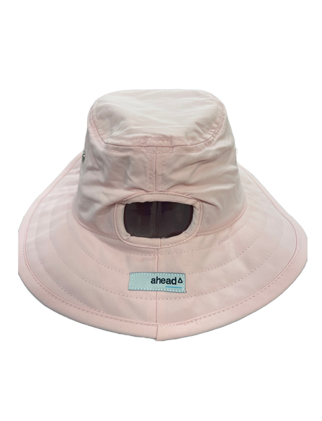 Kate Lord Toyo Sun Visor-Tan Straw with Colored Bowed Back Band-3 Colo